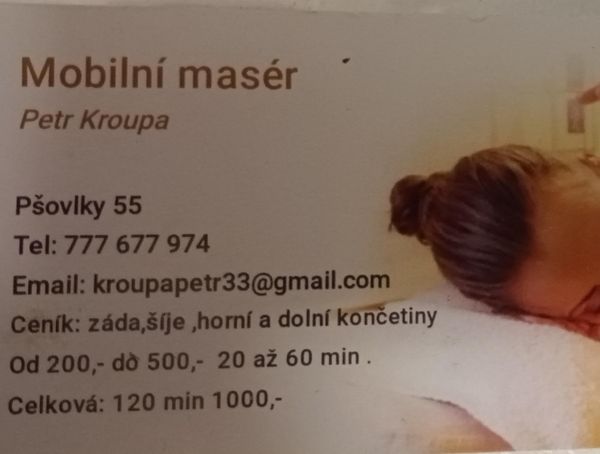 Masáže - Petr Kroupa (Pšovlky) • Firmy.cz