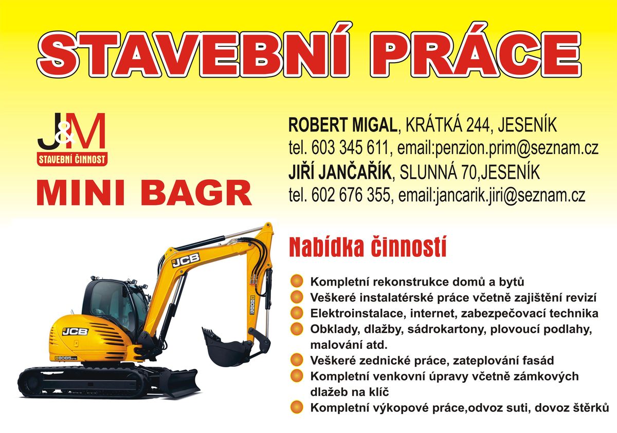 Stavební práce Robert Migal (Jeseník, Bukovice) • Firmy.cz