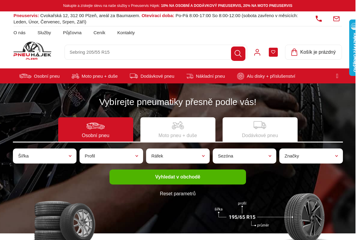PNEU HÁJEK (Plzeň, Lobzy), IČO 63539829, adresa a telefon • Firmy.cz